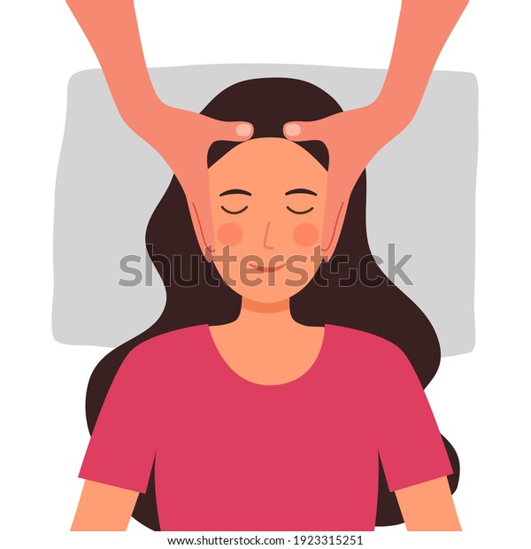 Head Massage Concept Vector Illustration On Stock Vector (Royalty Free ...