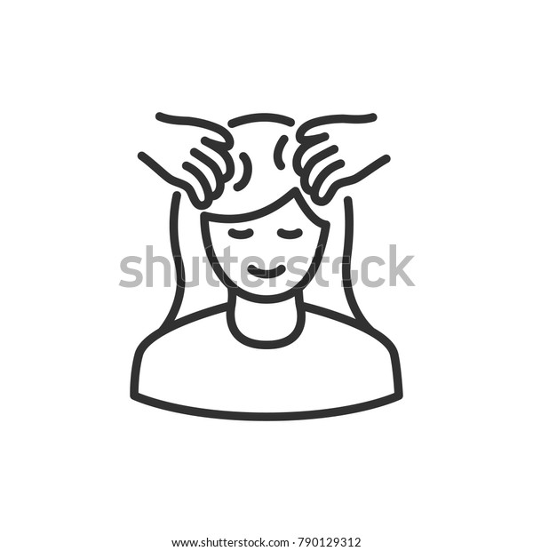 Head Massage Linear Icon Line Editable Stock Vector (Royalty Free ...