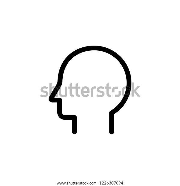 Head Outline Icon On Transparent Background Stock Vector (Royalty Free ...