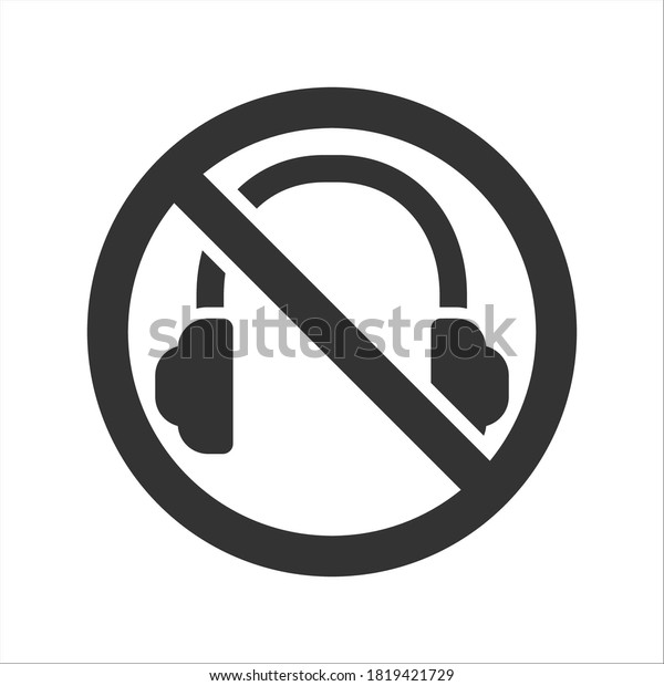 Head Phone Restriction Icon Vector Graphics Stock Vector (Royalty Free ...