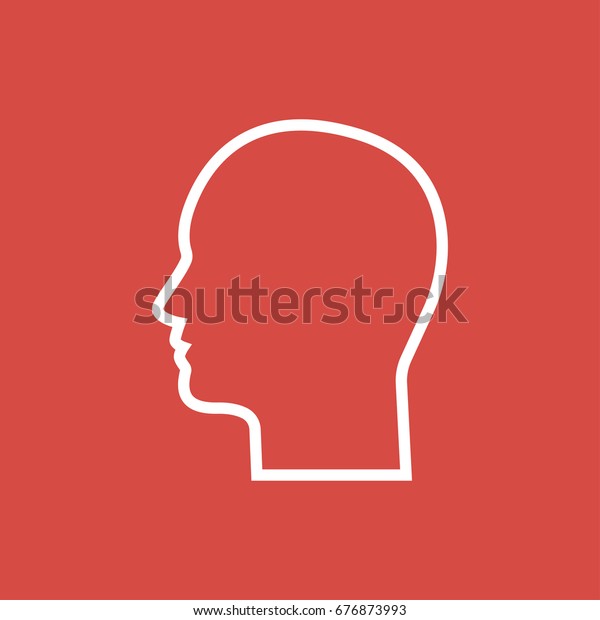 Head Profile Outline Icon Illustration Isolated Stock Vector (Royalty ...