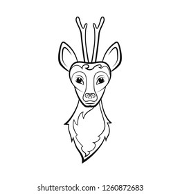 Head Roe Deer Drawing On White Stock Vector (Royalty Free) 1260872683 ...