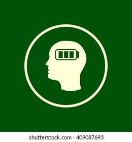 Head Silhouette Battery Icon Human Energy Stock Vector (Royalty Free ...