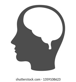 Head Silhouette Empty White Brain Shape Stock Vector (Royalty Free ...