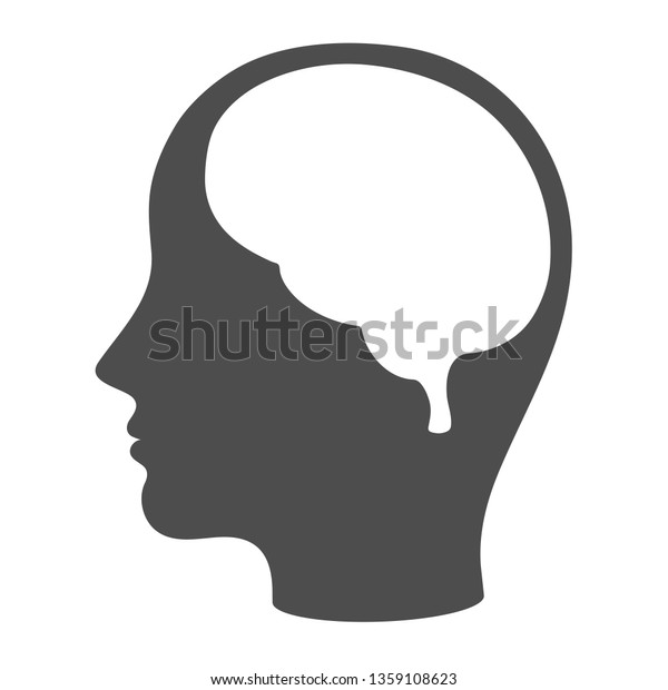 Head Silhouette Empty White Brain Shape Stock Vector (Royalty Free ...