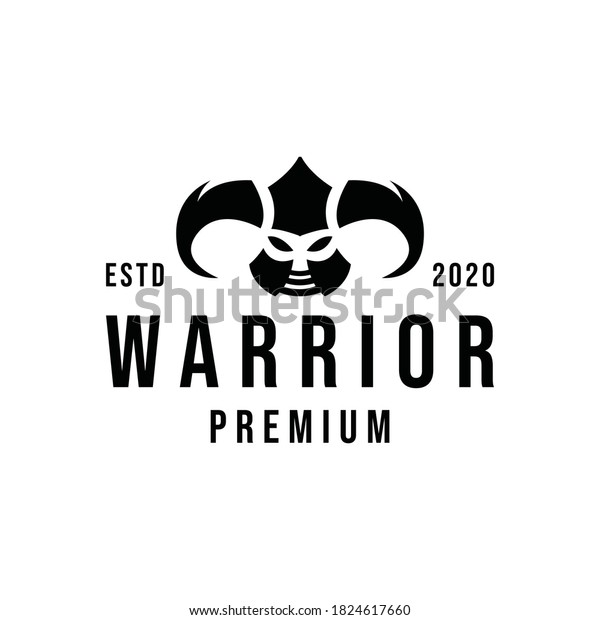 Head Warrior Silhouette Logo Design Vector: เวกเตอร์สต็อก (ปลอดค่า ...
