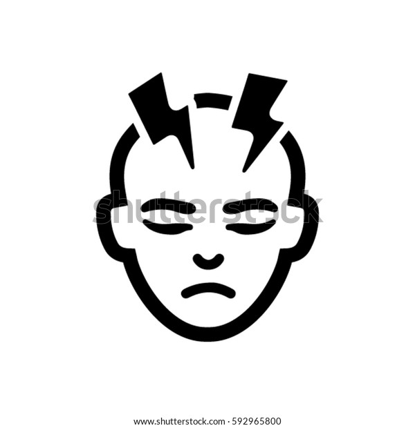 Headache Icon Stock Vector (Royalty Free) 592965800