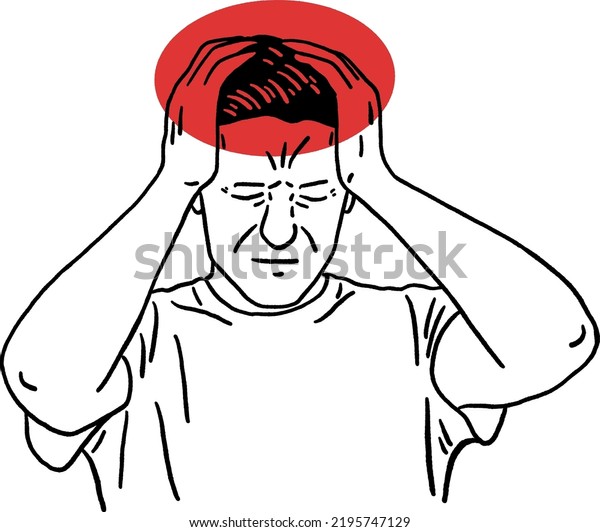 Headache Man People Illness Hand Drawn Stock Vector (Royalty Free ...