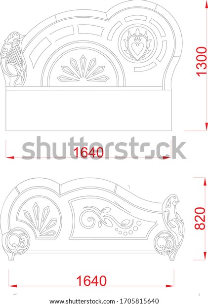Headboard Bedroom Sketch Sample Black Paint Stock Vector (Royalty Free ...
