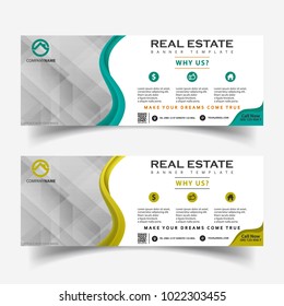 Header Banner Templates Background Real Estate Stock Vector (Royalty ...