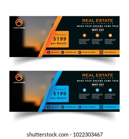 Header Banner Templates Background Real Estate Stock Vector (Royalty ...
