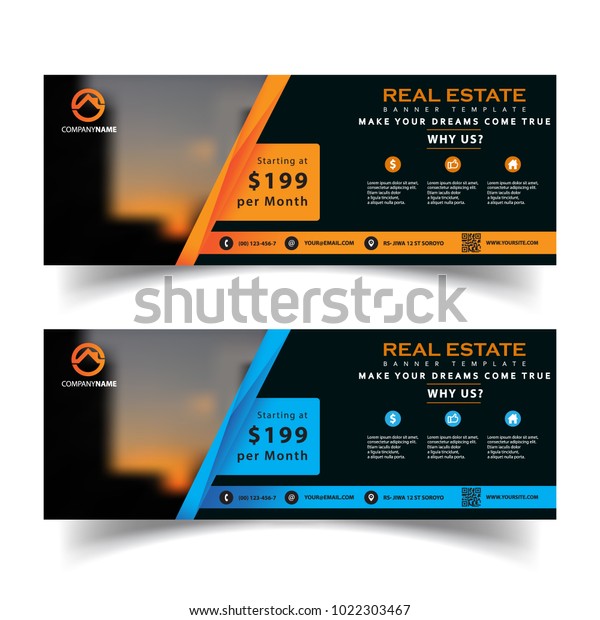 Header Banner Templates Background Real Estate Stock Vector (Royalty ...