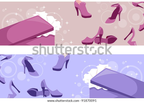 Header Illustration Featuring Shoes Stock Vector (Royalty Free ...