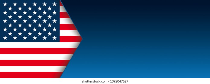 Header Usa Flag Blue Background Eps Stock Vector (Royalty Free) 1392047627
