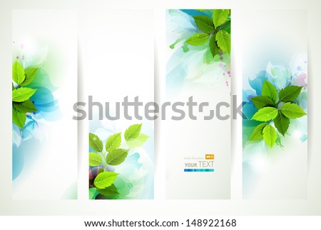 Headers Fresh Green Leaves Stock Vector (Royalty Free) 148922168 ...