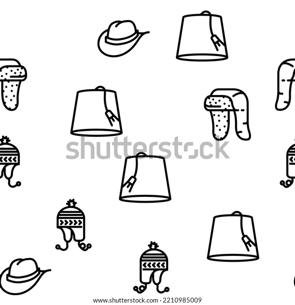 Headgear Stylish Head Clothes Vector Seamless Stock Vector (Royalty ...