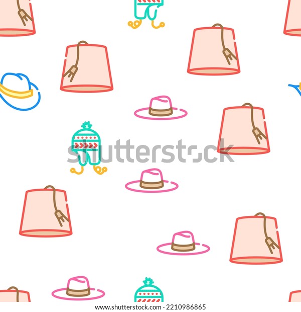 Headgear Stylish Head Clothes Vector Seamless Stock Vector (Royalty ...