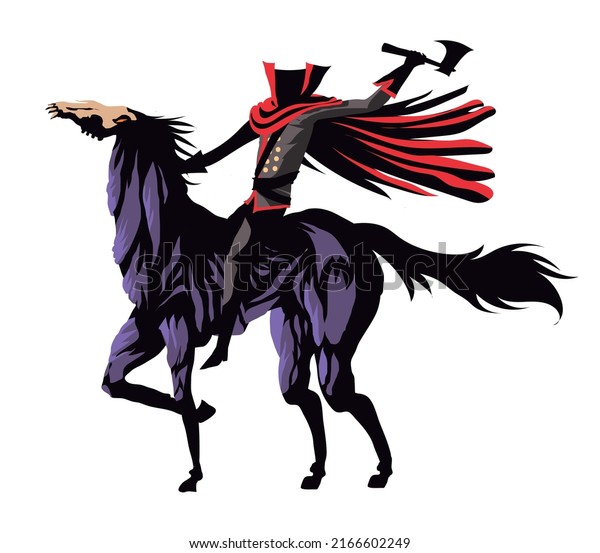 jinete sin cabeza, criatura horror malo: vector de stock (libre de ...
