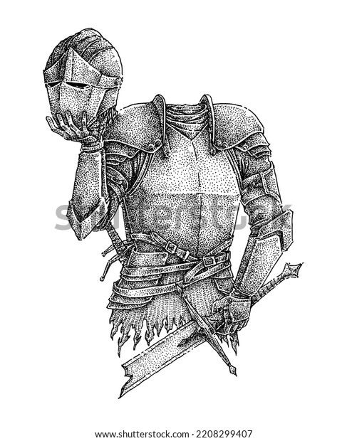 Headless Knight Holding His Head On: เวกเตอร์สต็อก (ปลอดค่าลิขสิทธิ์ ...