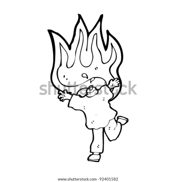 Headless Man On Fire Cartoon Stock Vector (Royalty Free) 92401582 ...