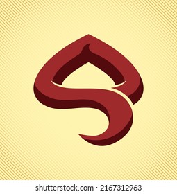 Headless Red Dome Snake Body Symbol Stock Vector (Royalty Free ...