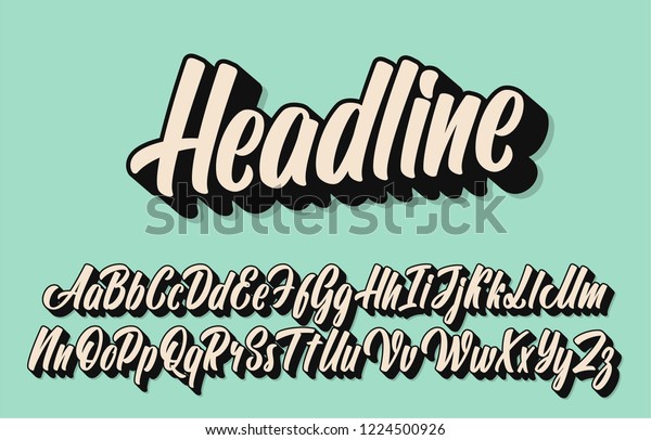Headline Lettering Alphabet Vector Font Stock Vector (Royalty Free ...