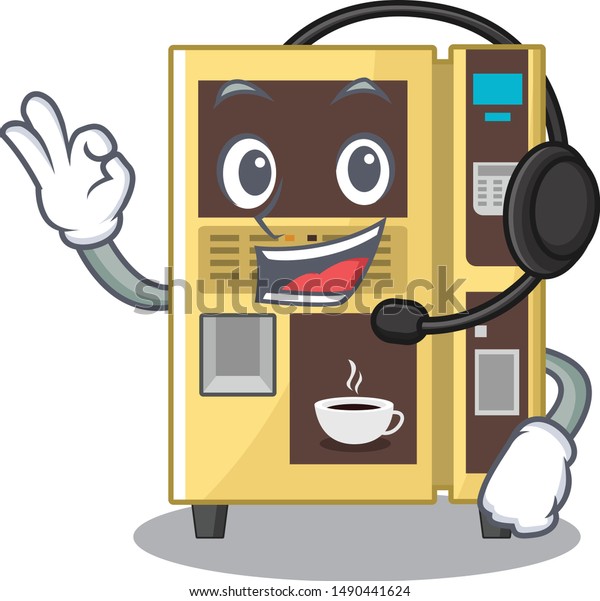 Headphone Coffee Vending Machine Cartoon: เวกเตอร์สต็อก (ปลอดค่า ...