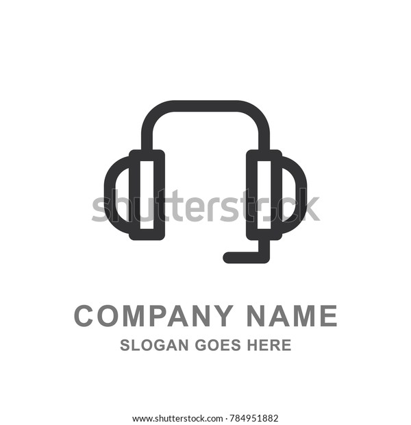 Headphone Headset Music Communication Technology Logo Stock Vector ...