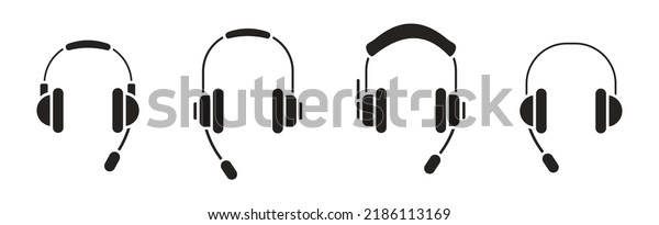 Headphone Icons Headphone Icons Collection Stock Vector (Royalty Free ...