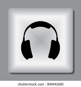 Headphone Sign Icon Vector Illustration Flat Stock Vector (Royalty Free ...