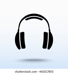 Headphone Sign Icon Vector Illustration Flat Stock Vector (Royalty Free ...