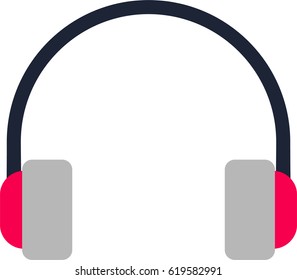 Headphone Vector Red Headphone Flat Design Stock Vector (Royalty Free ...