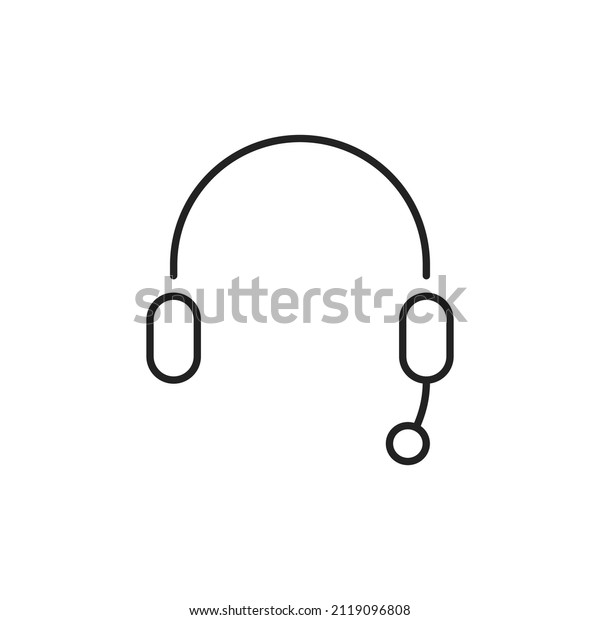 Headphones Microphone Headset Icon High Quality Stock Vector (Royalty ...