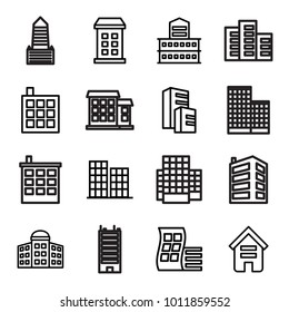 Headquarters Icons Set 16 Editable Outline Stock Vector (Royalty Free ...