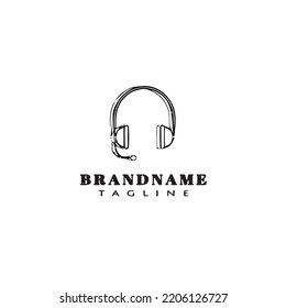 Headset Logo Icon Design Template Black Stock Vector (Royalty Free ...