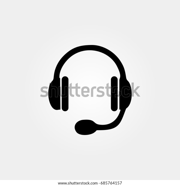 Headset Microphone Icon Vector Sign Symbol Stock Vector (Royalty Free ...