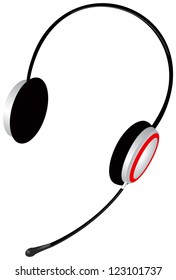 Headset Telephone Operator Headphone Microphone Vector Stock Vector ...
