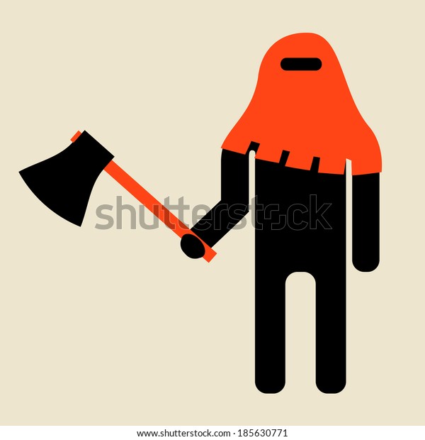 Headsman Executioner Big Axe Stock Vector (Royalty Free) 185630771 ...