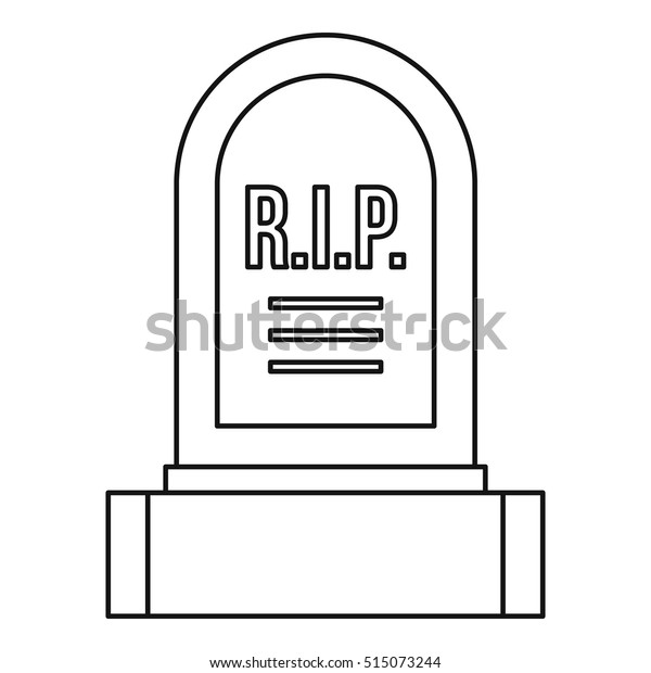 Headstone Icon Outline Illustration Headstone Vector Stock Vector ...
