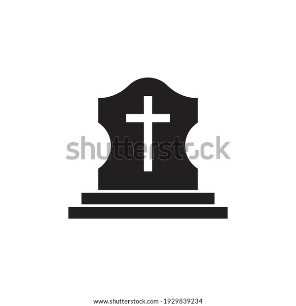 Headstone Logo Icon Illustration Design Stock Vector (Royalty Free ...