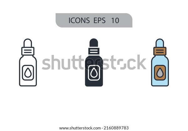 Healing Oils Icons Symbol Vector Elements Stock Vector (Royalty Free ...