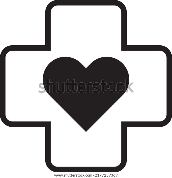 Health App Icon Vector Black White Stock Vector (Royalty Free ...