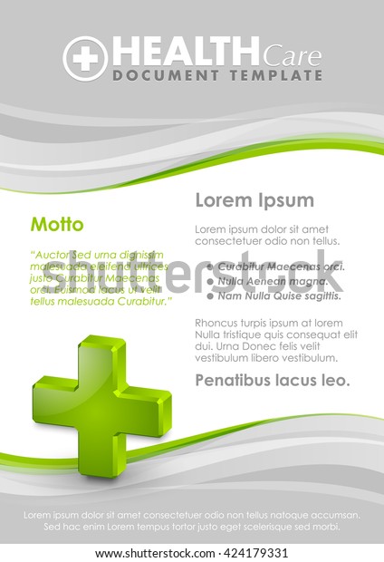 Health Care Document Template Three Dimensional Stock Vector (Royalty ...