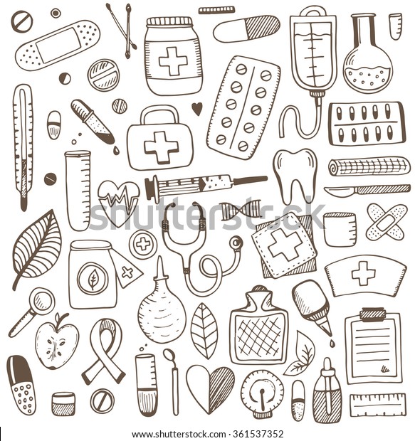 Health Care Medicine Elements Set Vector Stock Vector (Royalty Free ...