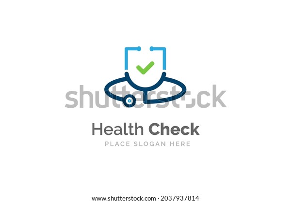Health Check Logo Design Template Stethoscope Stock Vector (Royalty ...