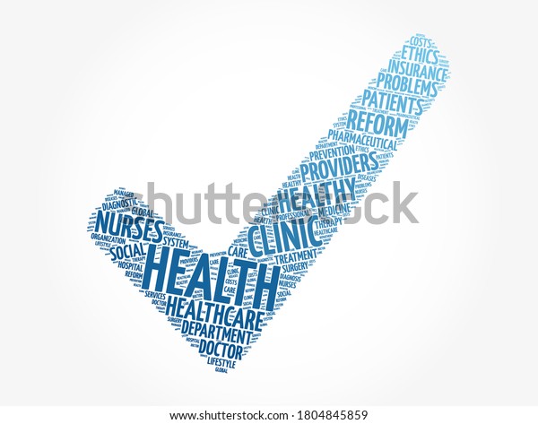 Health Check Mark Word Cloud Collage Stock Vector (Royalty Free ...