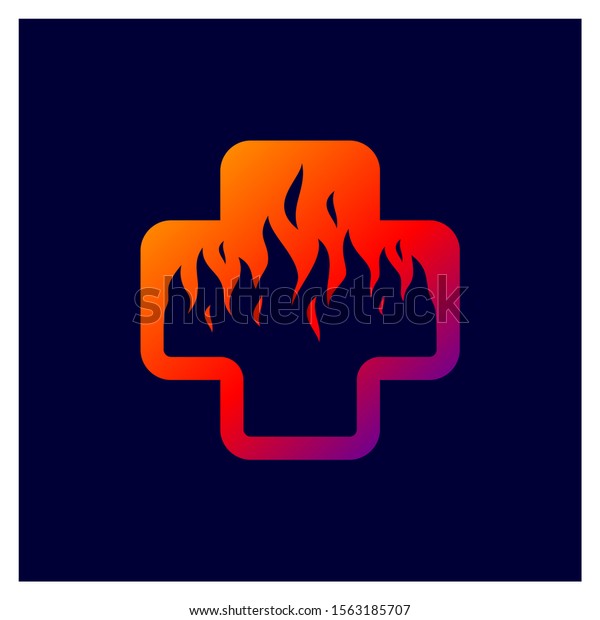 Health Fire Logo Design Concept Vector Stock Vector (Royalty Free ...