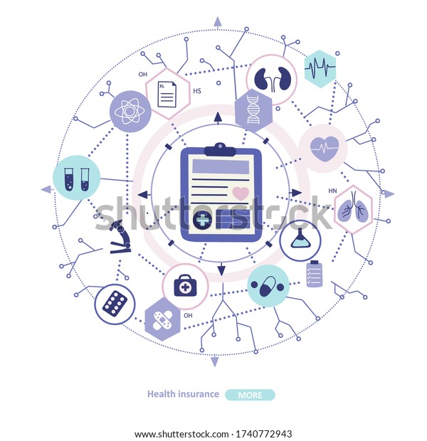 Health Insurance Concept Flat Vector Illustration Stock Vector (Royalty ...