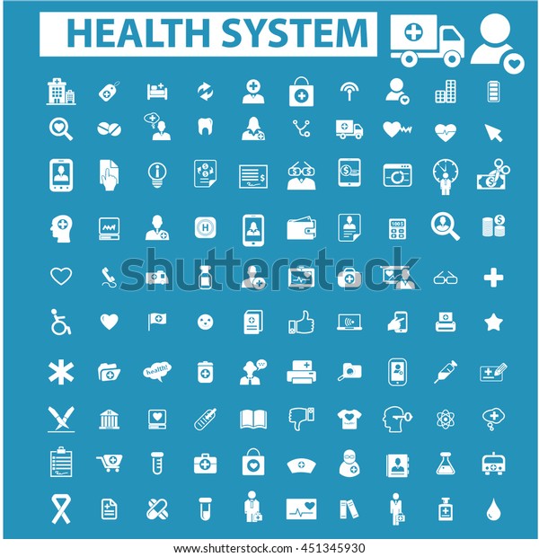 Health System Icons Stock Vector (Royalty Free) 451345930