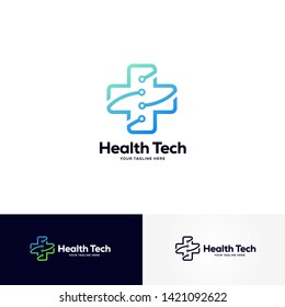 Health Tech Logo Designs Template Healthcare Stock Vector (Royalty Free ...